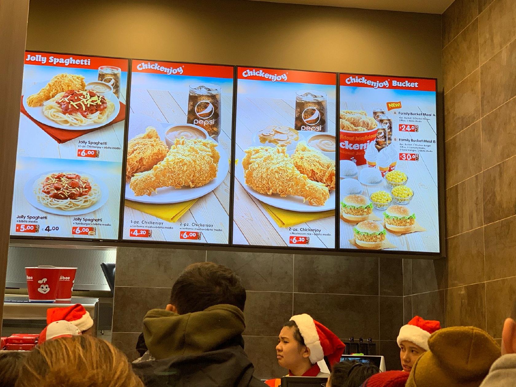 Menu at Jollibee Milano fast food, Milan