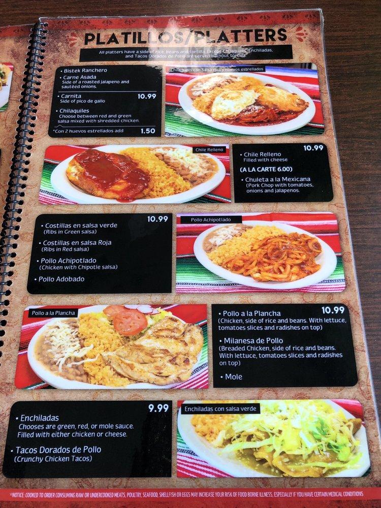 Menu at Mi Lindo Veracruz Restaurant, Clarksville