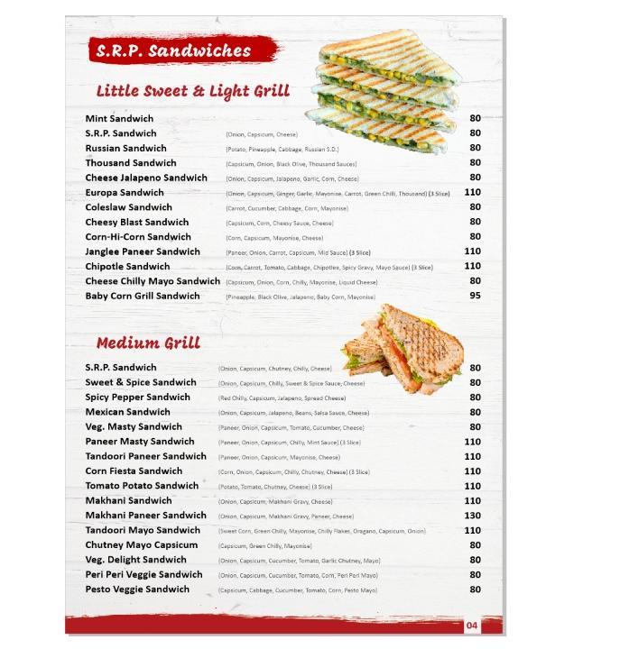 Menu at Sandwich room and pizza, Ahmedabad