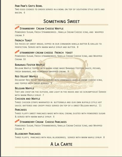 Menu at The Feed Store restaurant, Port Neches