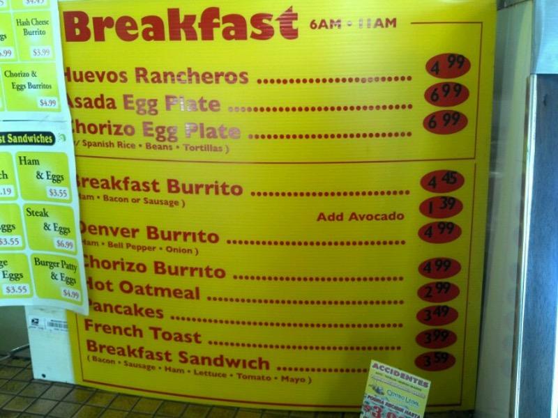 Menu at Golden Ox restaurant, Riverside, Magnolia Ave