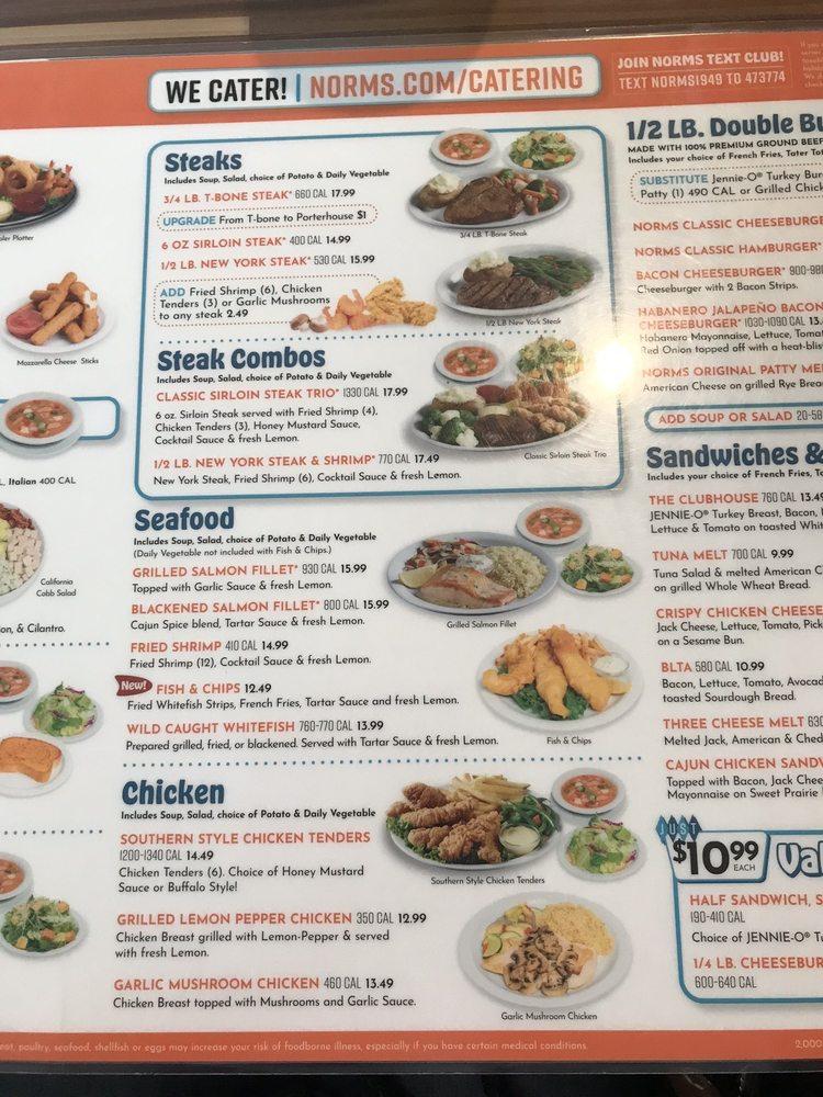 Menu at NORMS Restaurant, Rialto, W Renaissance Pkwy