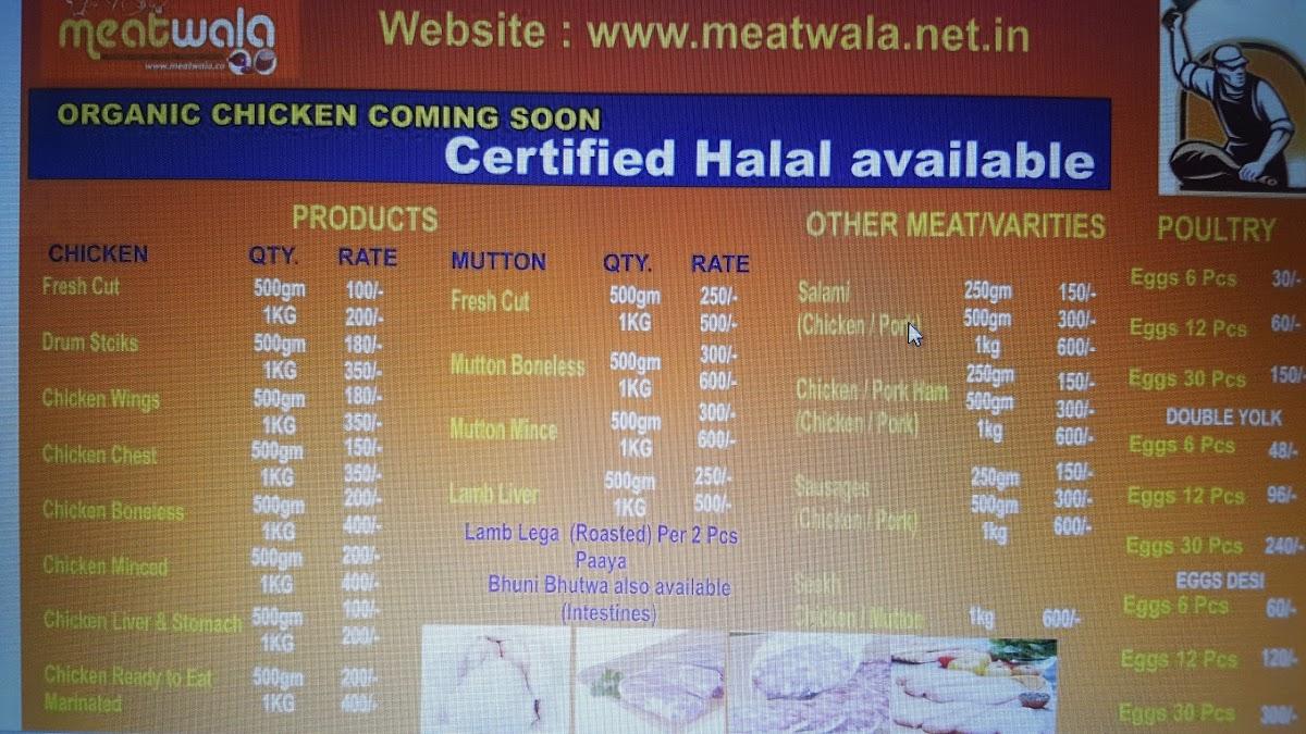 Menu at Meatwala, Dehradun