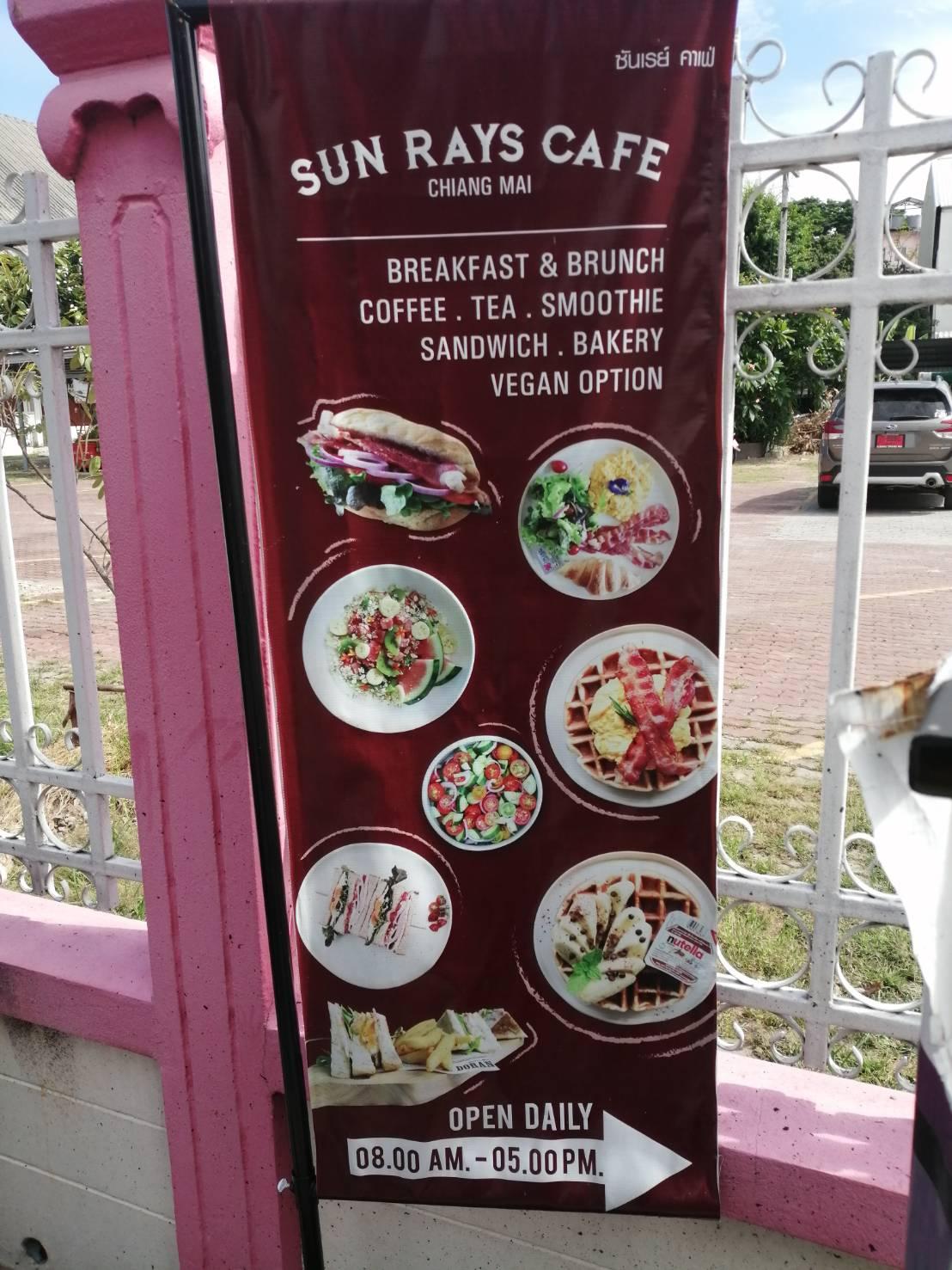 Menu at Sun Rays - Breakfast & Brunch restaurant, Chiang Mai