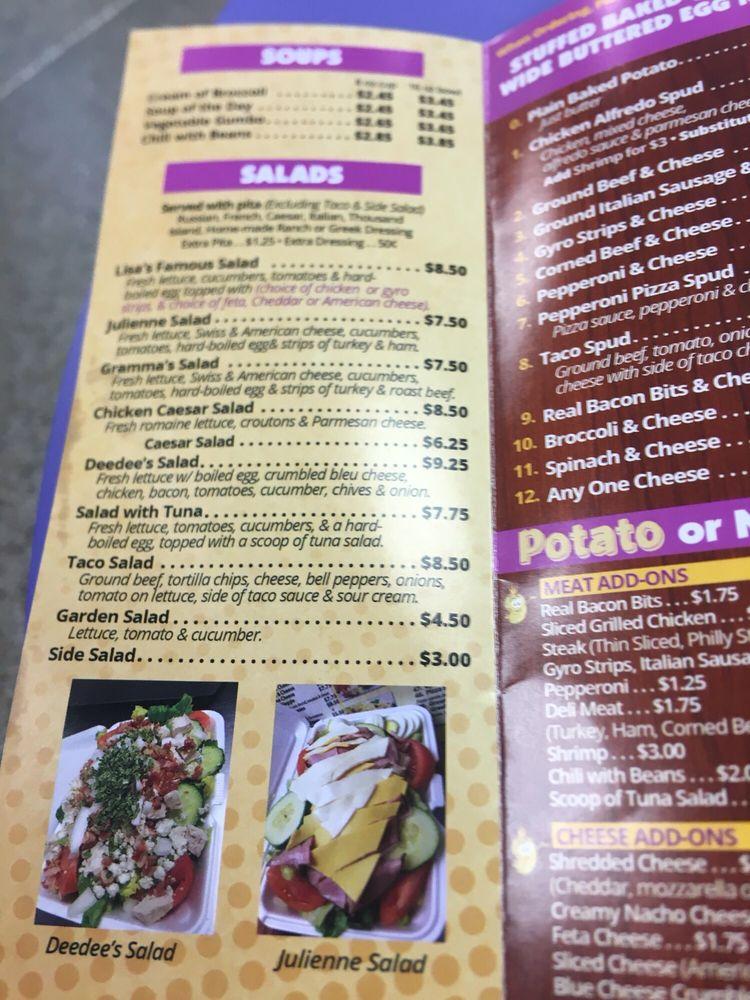 Menu at The Potato Place desserts, Detroit