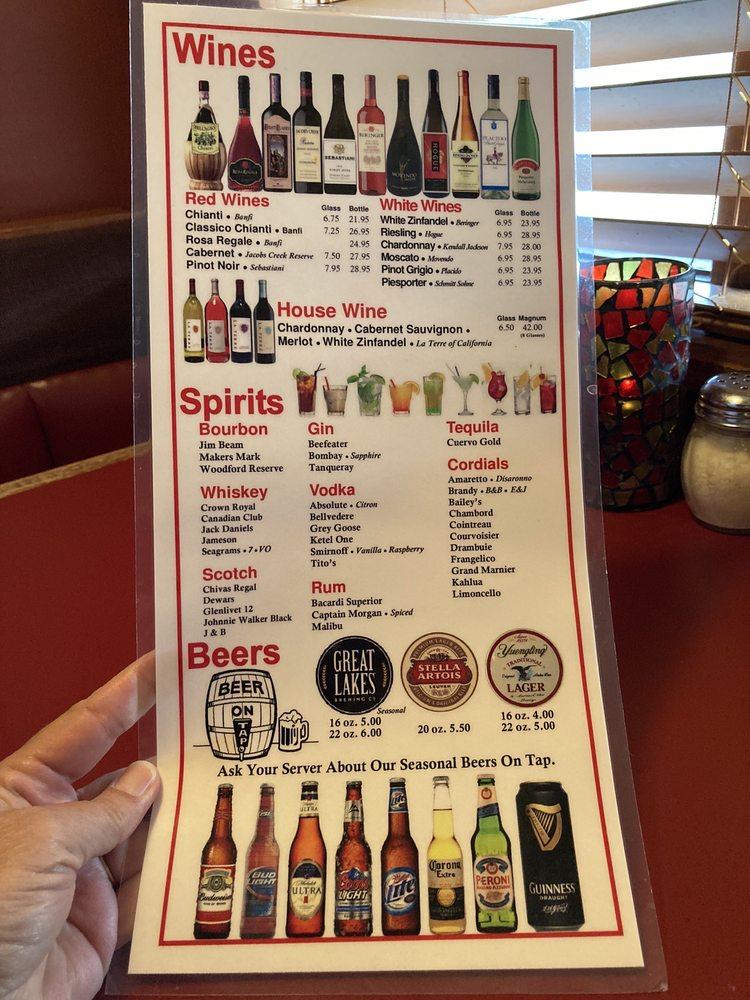 Menu at The Warehouse Delaware restaurant, Delaware