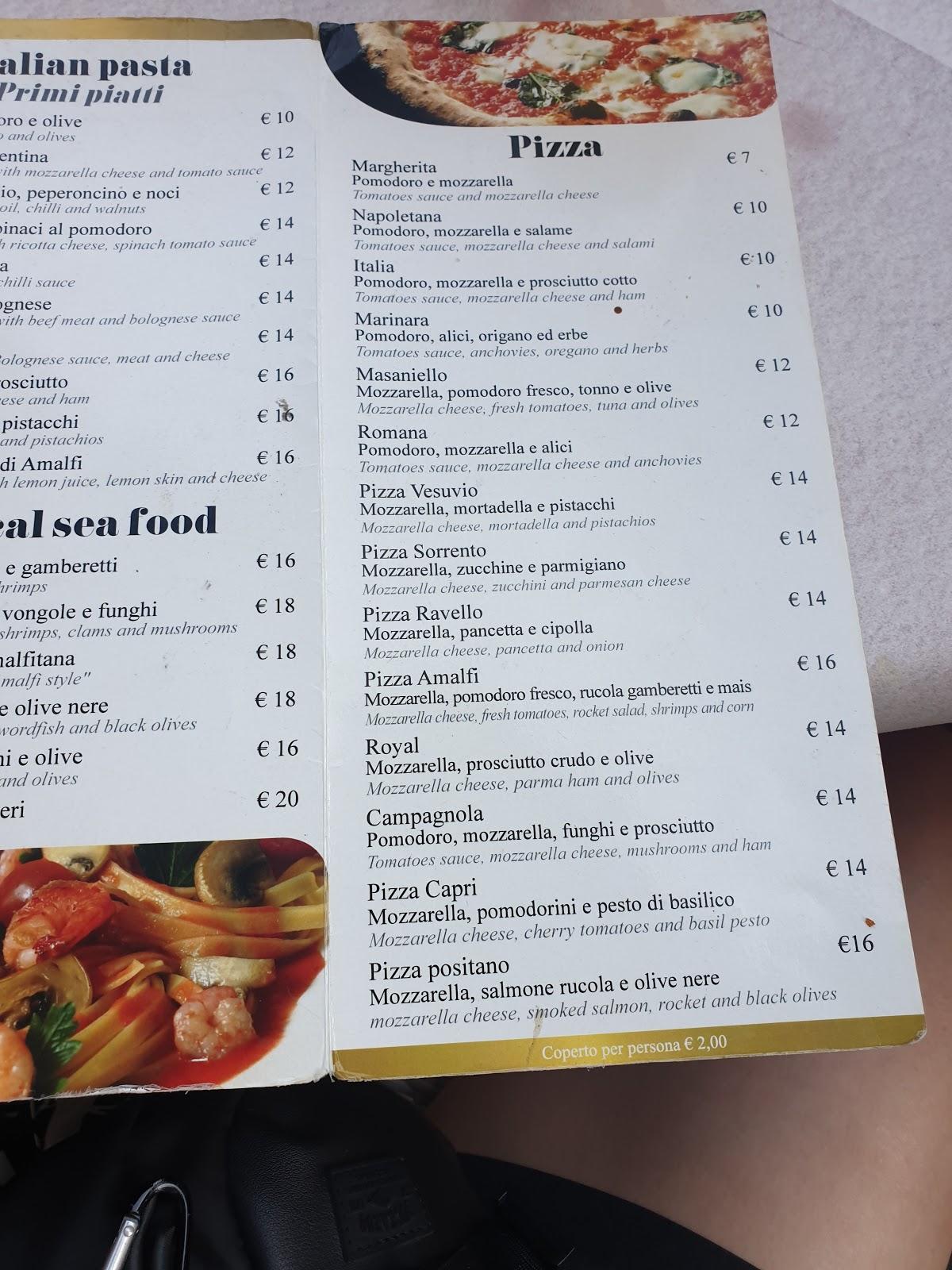 Menu at Typical Food_Restaurant, Amalfi