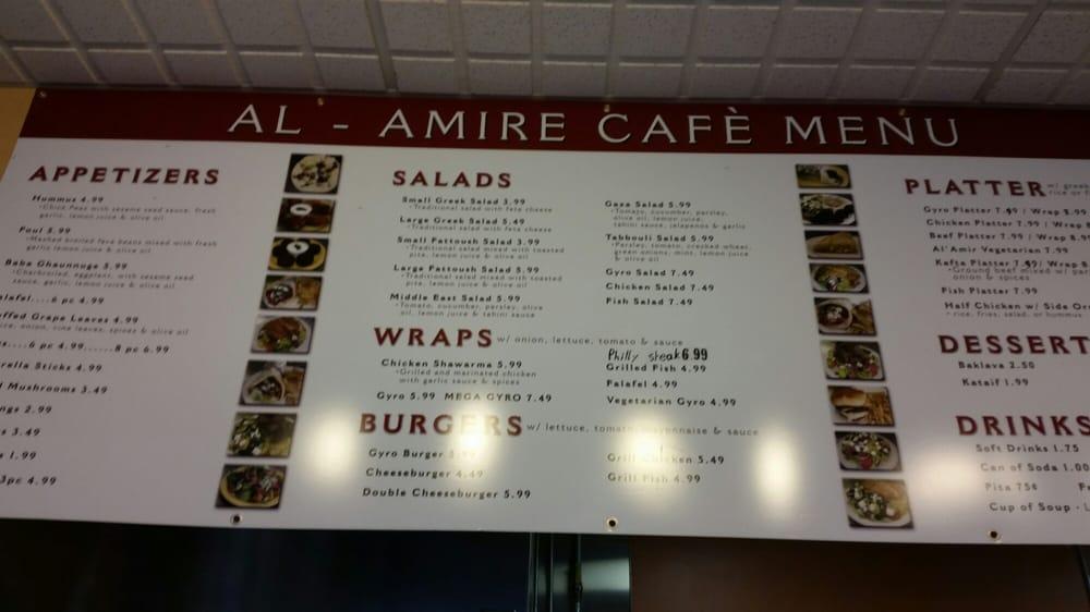 Menu at Milya Cafe, Blue Ash