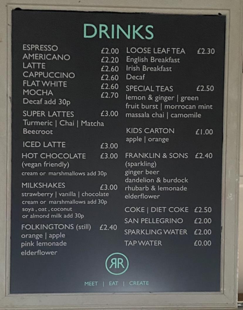 Menu at Rec Room Coffee House & Salud Tapas Bar, Oldham