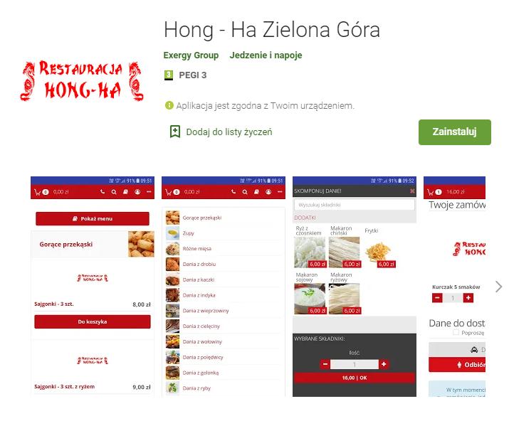 Menu at Restauracja Hong-Ha 1 restaurant, Zielona Gora