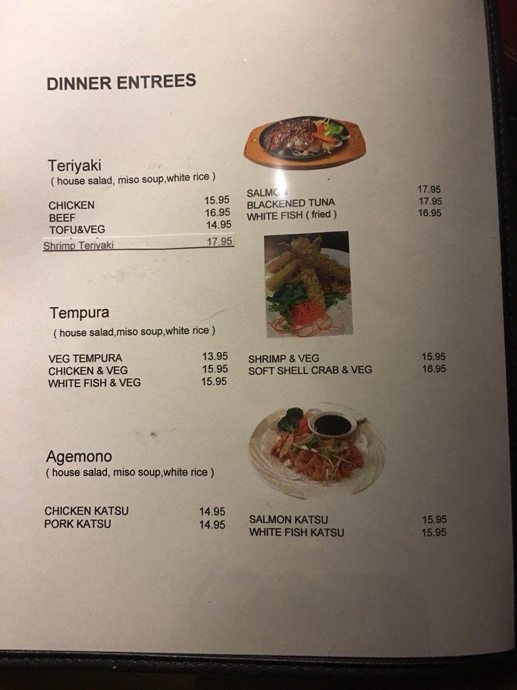 Menu at Kasai Japanese Restaurant, Green