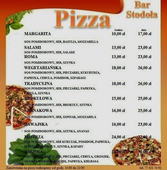 Menu at Stodoła. Pijalnia piwa pub & bar, Paczków