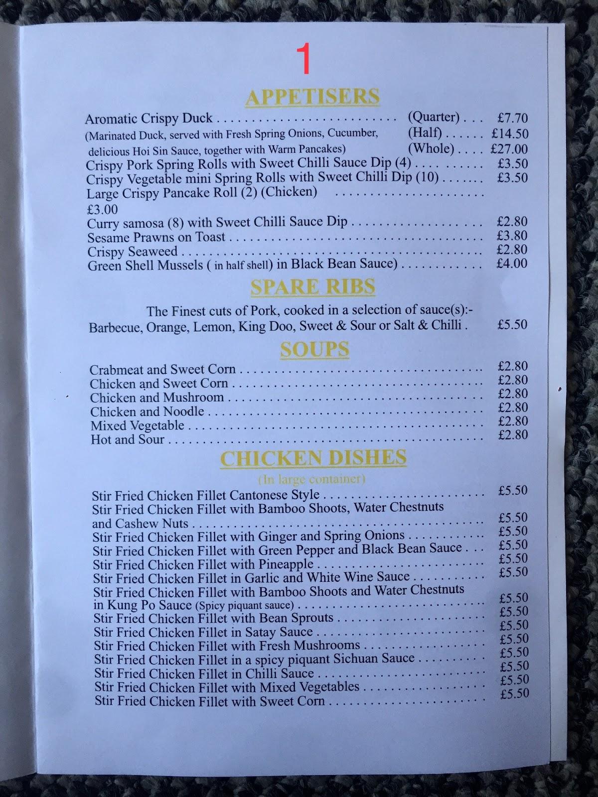 Menu at Ko's Kitchen fast food, Crewe