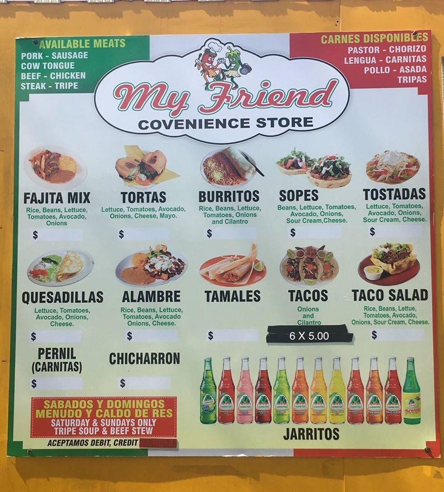 Menu at My Friend Convenience Store & Restaurant, Winter Haven