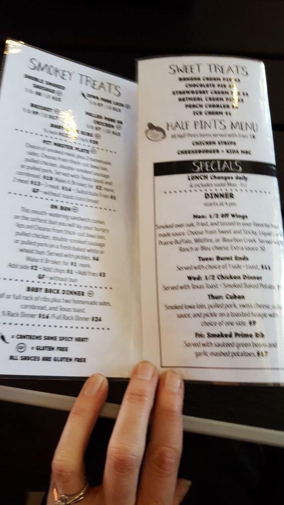 Menu at Whatcha Smokin BBQ & Brew, Luther