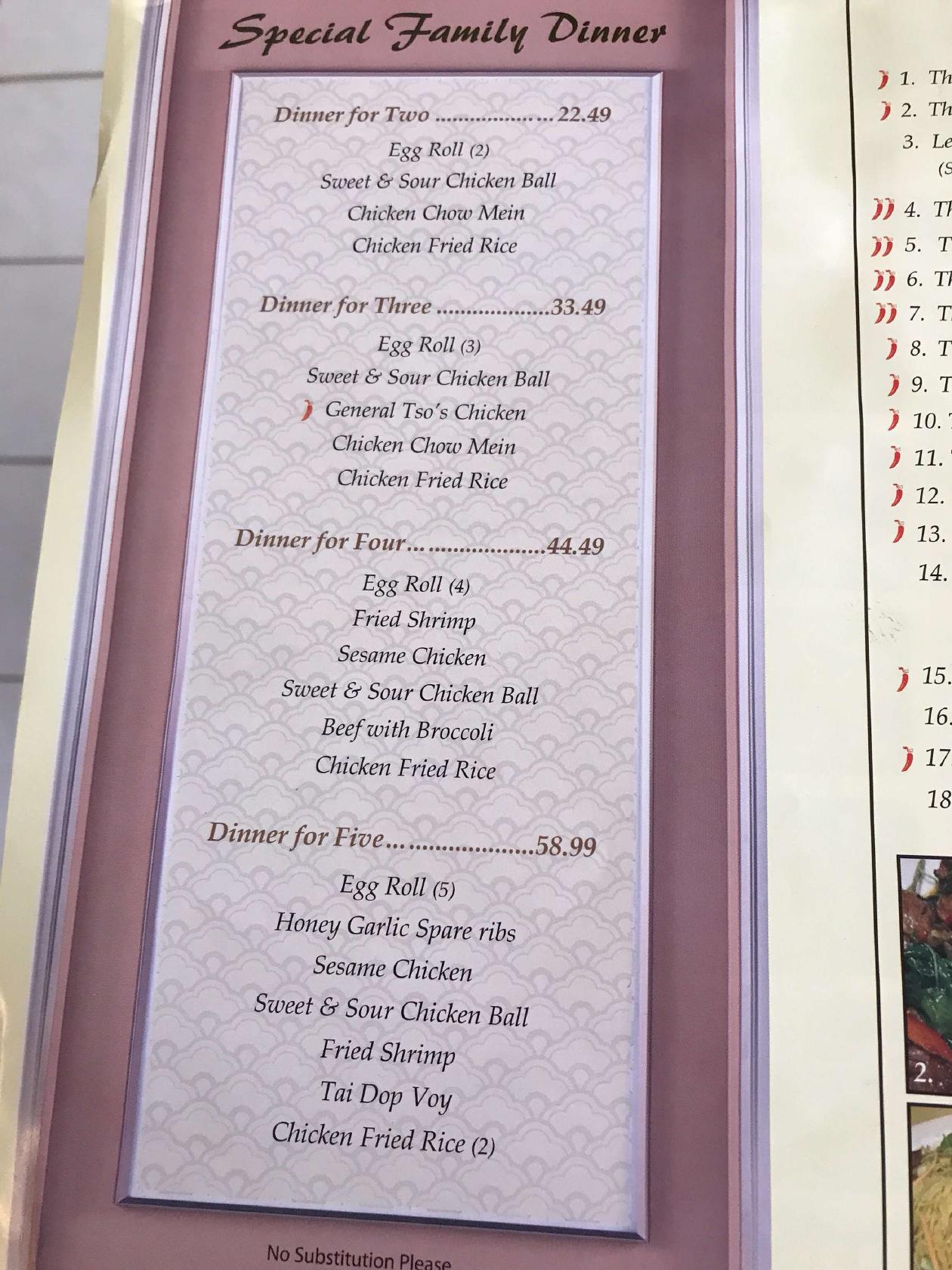 Menu at Gogo China restaurant, Petawawa