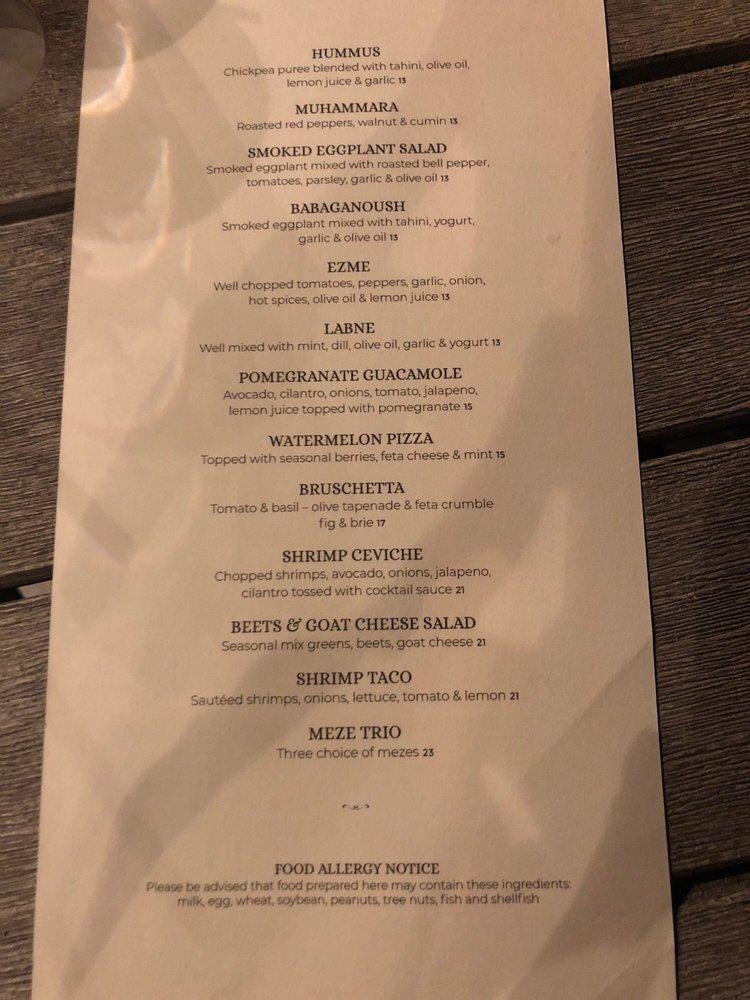 Menu at The Blue Rooftop pub & bar, New York City