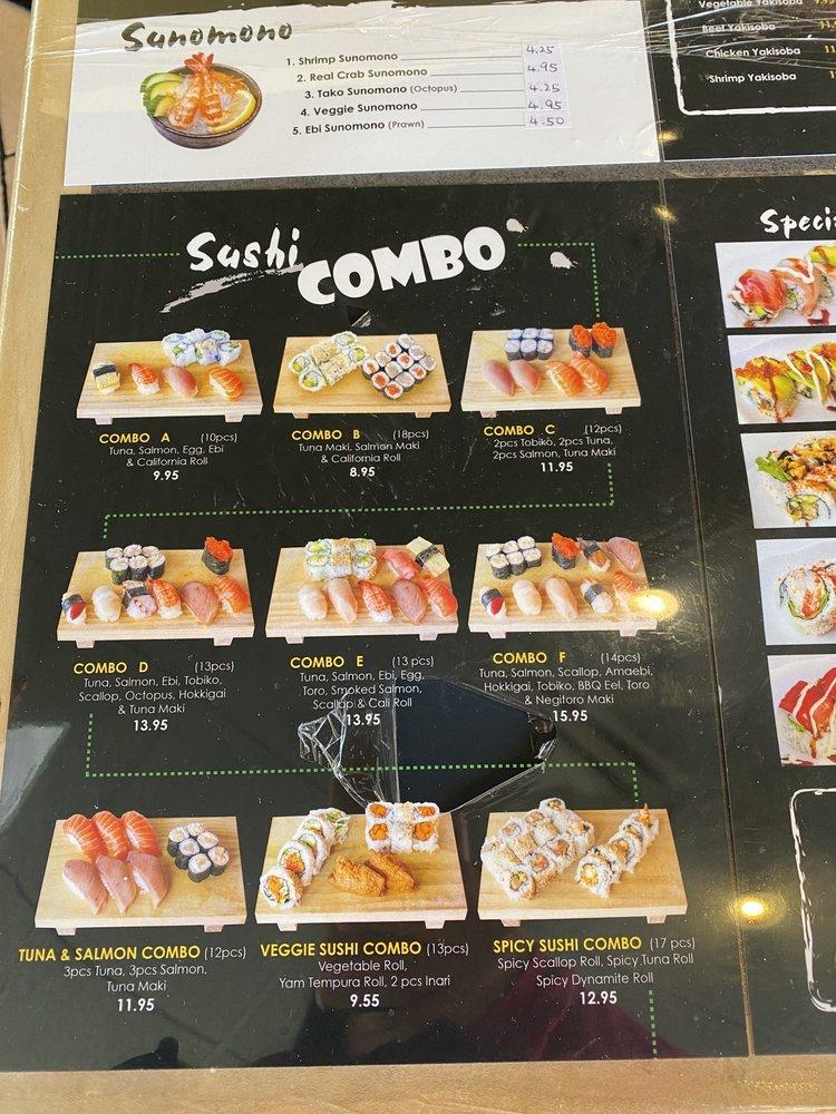 Menu at Sushi Man restaurant, North Vancouver