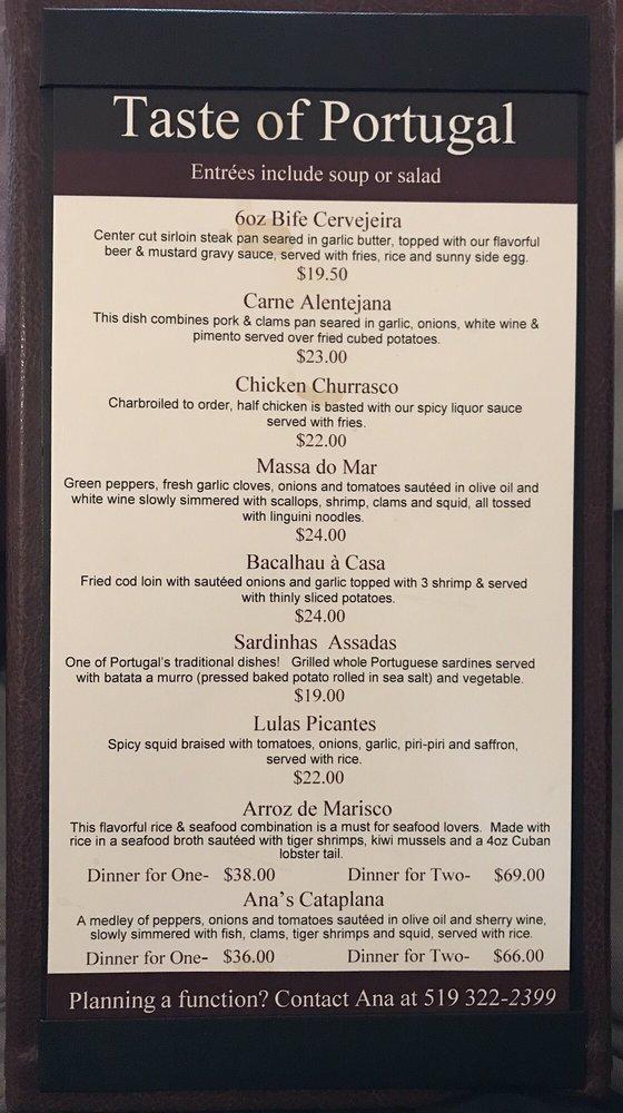 Menu at Gallery Restaurant, Leamington