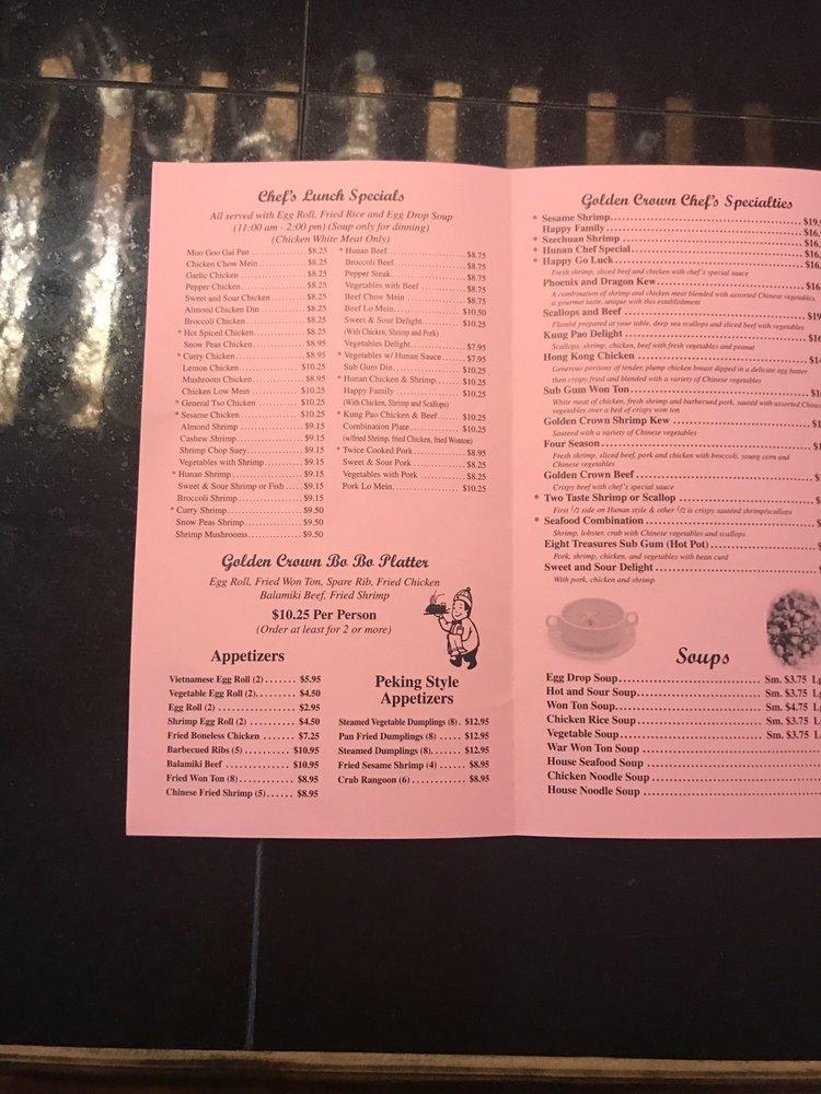 Menu at Golden Crown Chinese Restaurant, Corpus Christi, Everhart Rd
