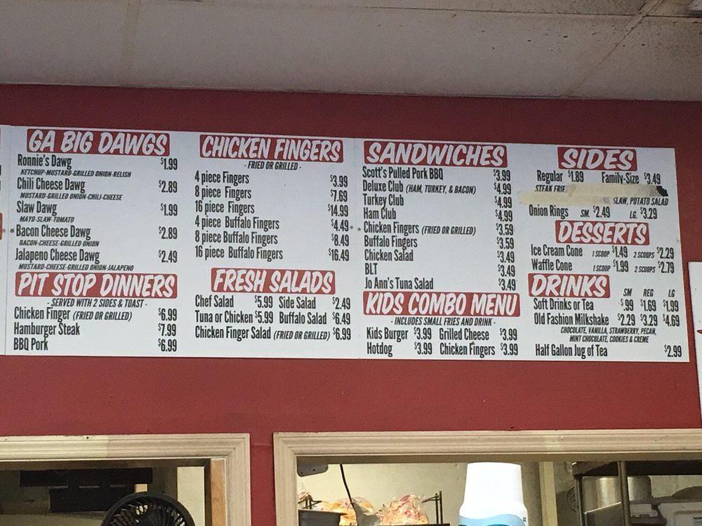 Menu at Ronnie's Restaurant, Savannah