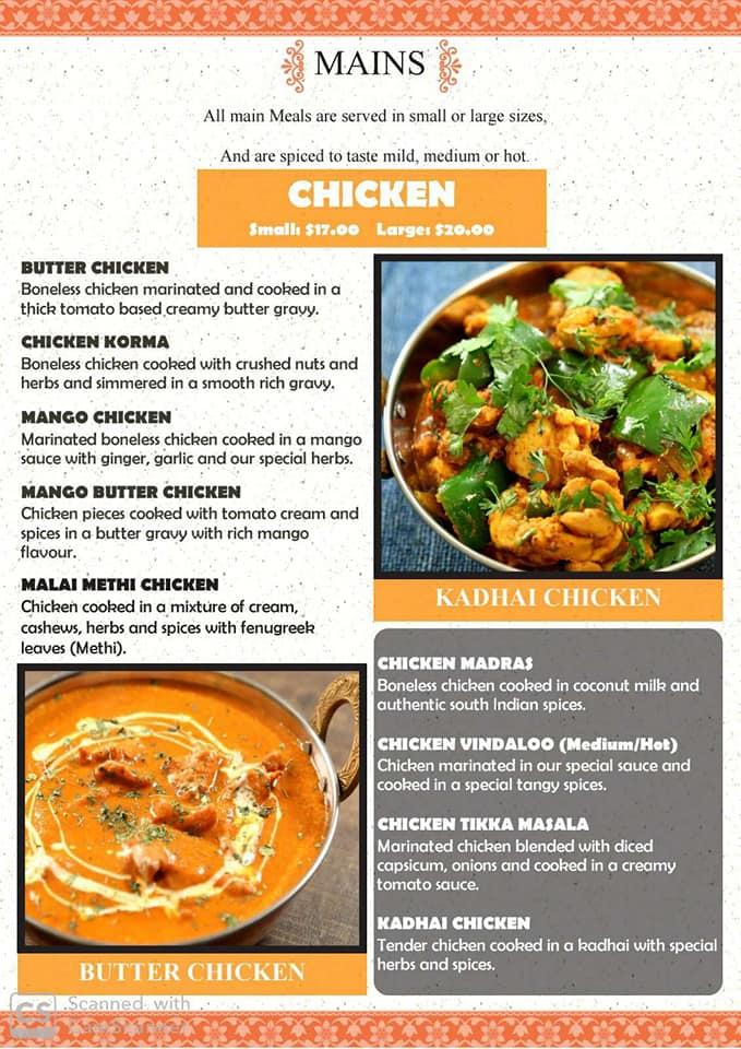 Menu at Spice Heaven Kebab and Curry House restaurant, Mount Isa