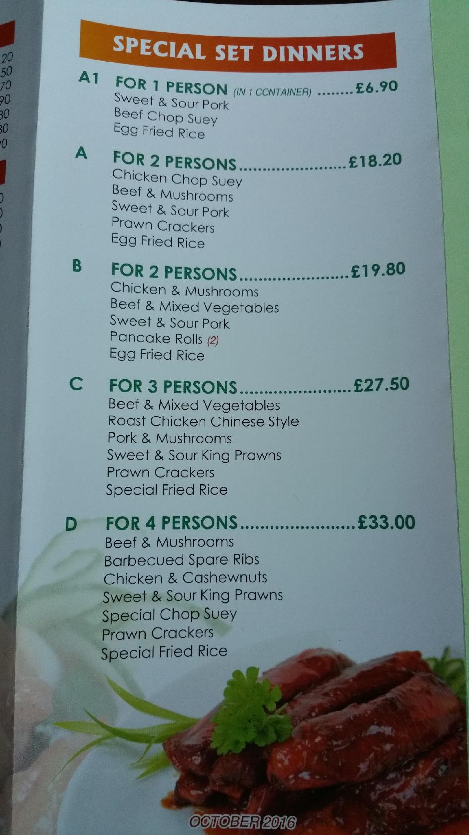 Menu at Golden Sea fast food, Greenleys, 7 Wolverton Rd