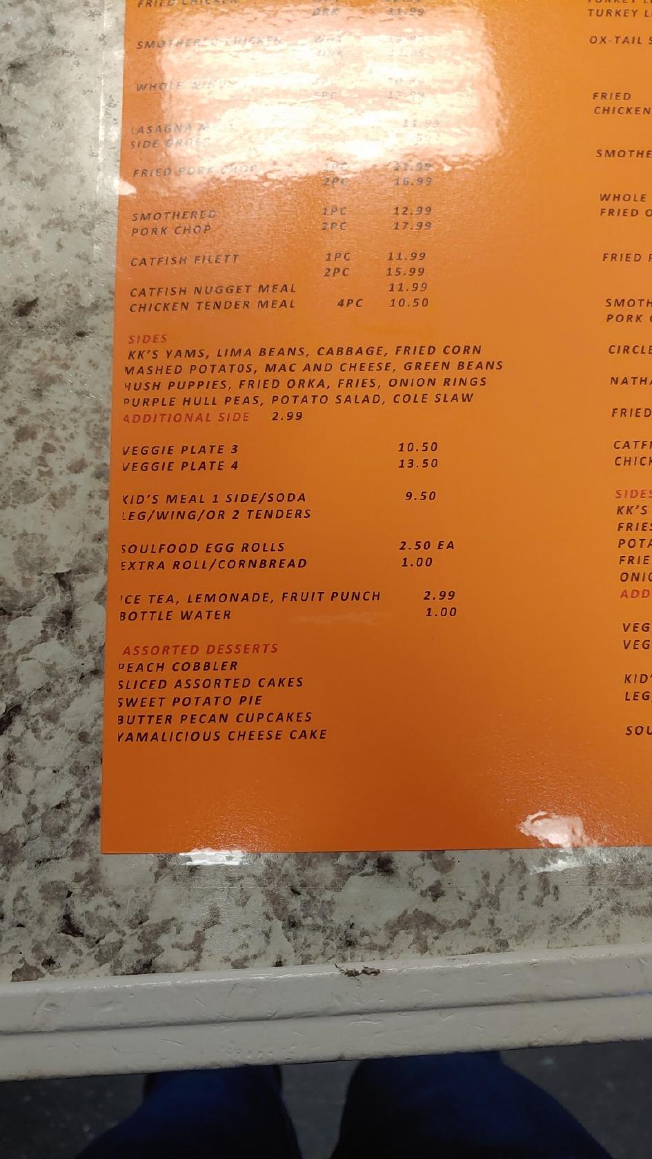 Menu at BONES & YAMS restaurant, Memphis, Winchester Rd Suite 105