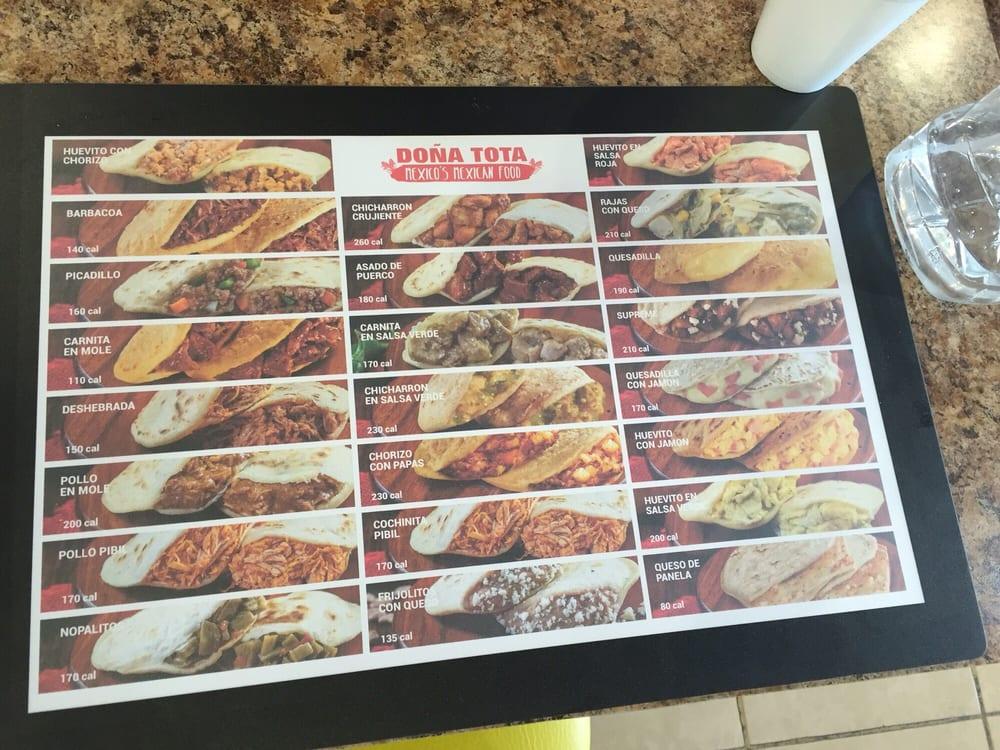 Menu at Gorditas Doña Lula restaurant, San Juan