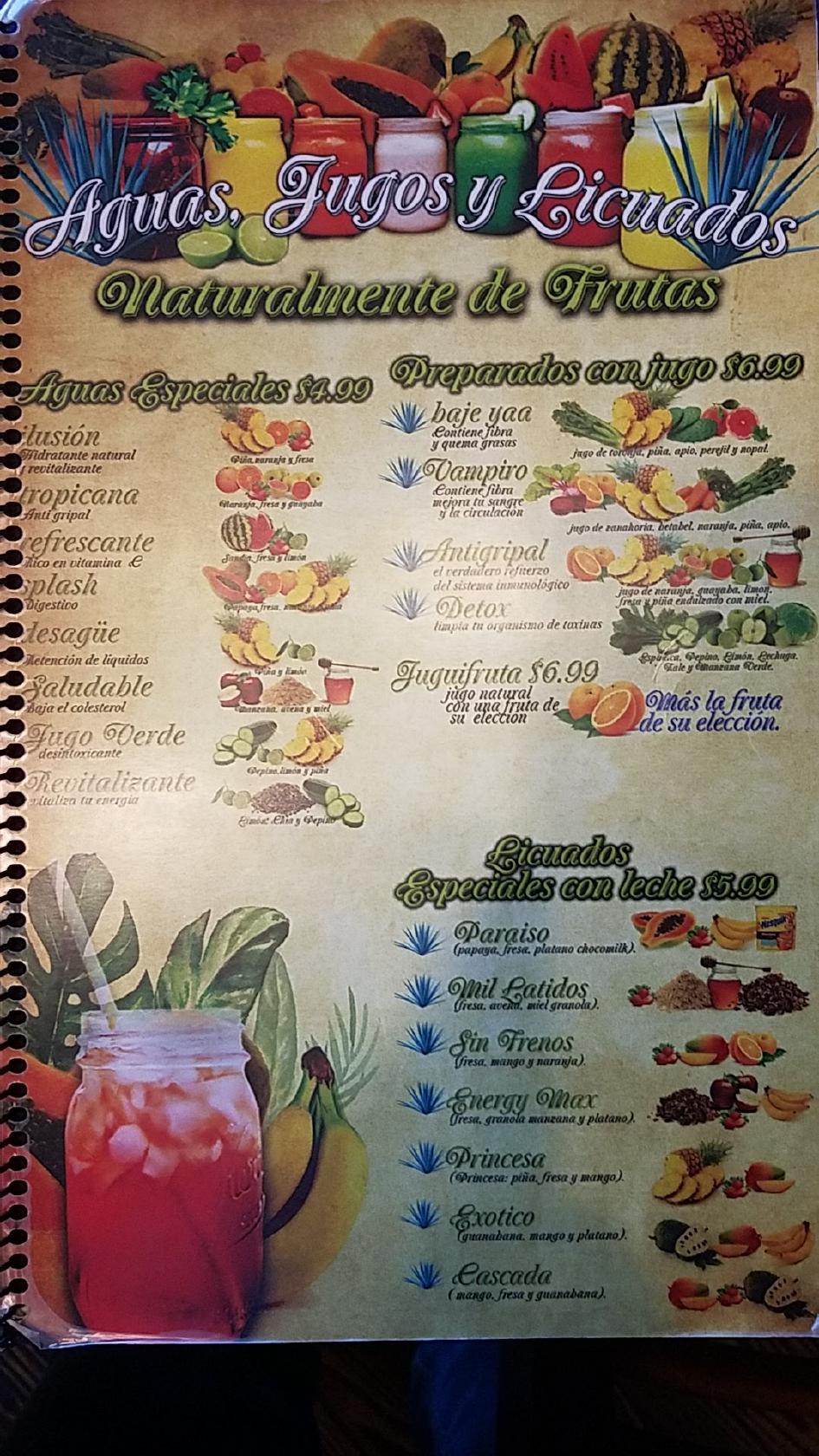 Menu at Hacienda Arandas restaurant, Laredo, 611 Shiloh Dr 13 & 14