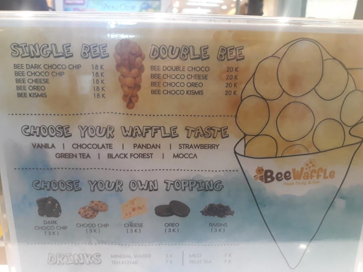 Menu at Bee Waffle restaurant, Serang