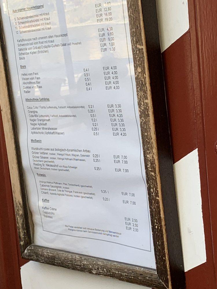 Speisekarte von Historische Wurstküche restaurant, Regensburg