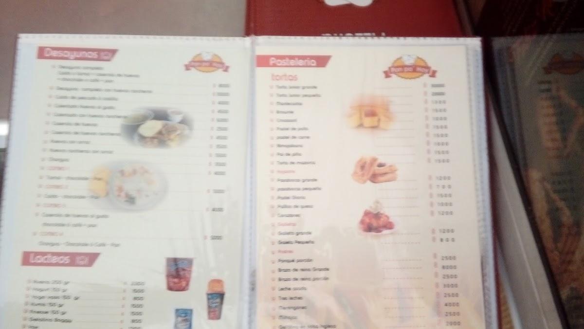 Menu at Pan Pa' Hoy restaurant, Bogotá