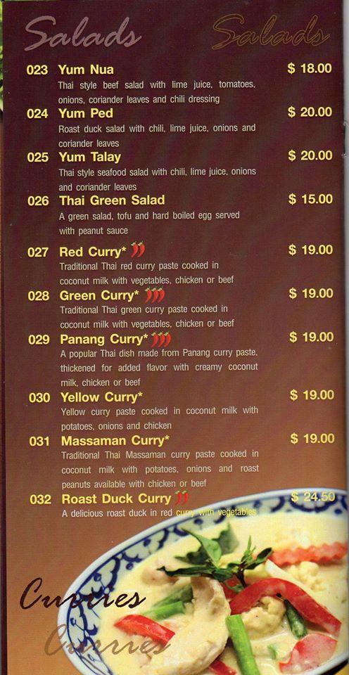 Menu at Thai @Sale restaurant, Sale