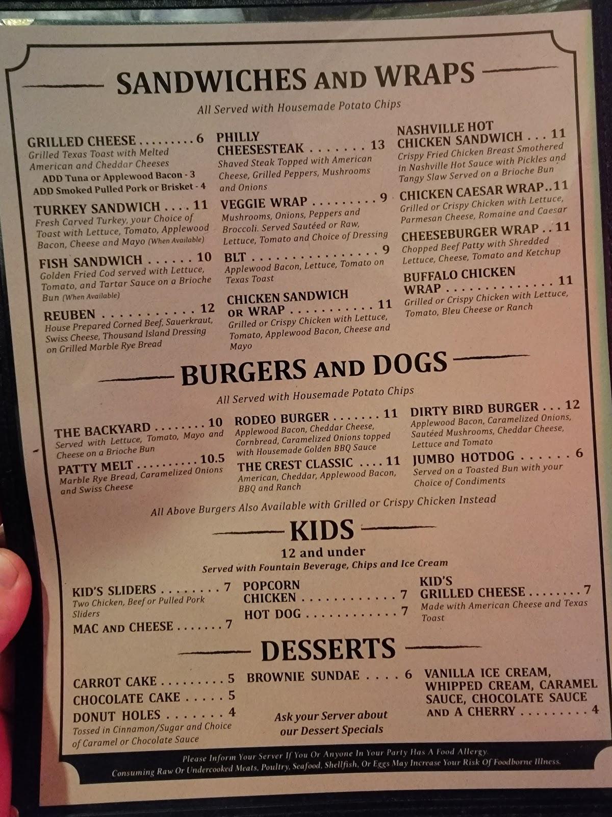 Menu at nicholas mackay BBQ, West Springfield