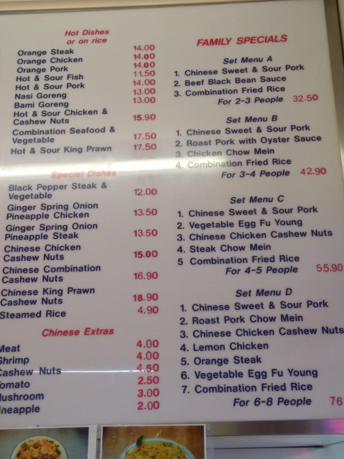 Menu at Golden Palace Takeaway restaurant, Lower Hutt