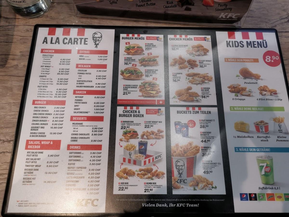 Menu da KFC, Kloten