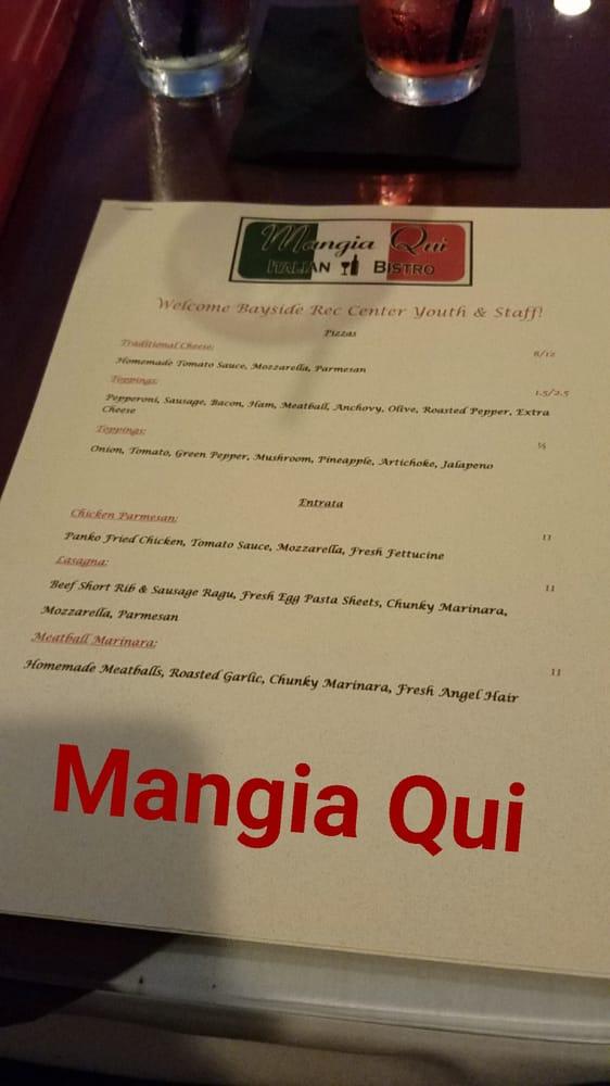 Menu at Mangia Qui Italian Bistro restaurant, Virginia Beach