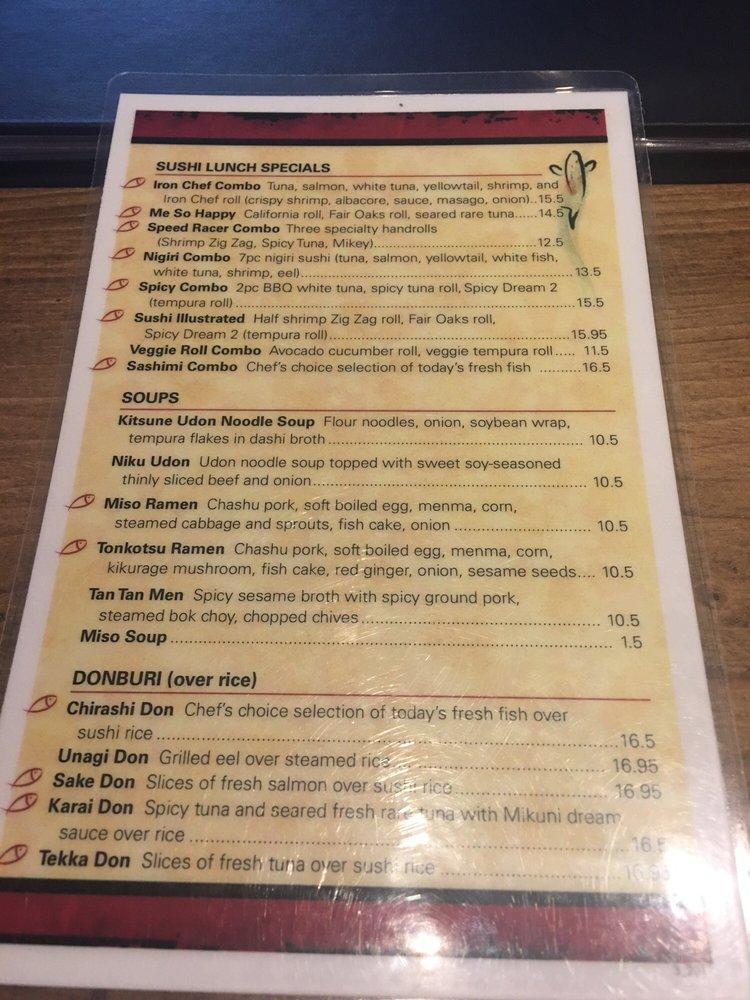 Menu at Mikuni Kaizen restaurant, Roseville, Galleria Blvd Ste 160