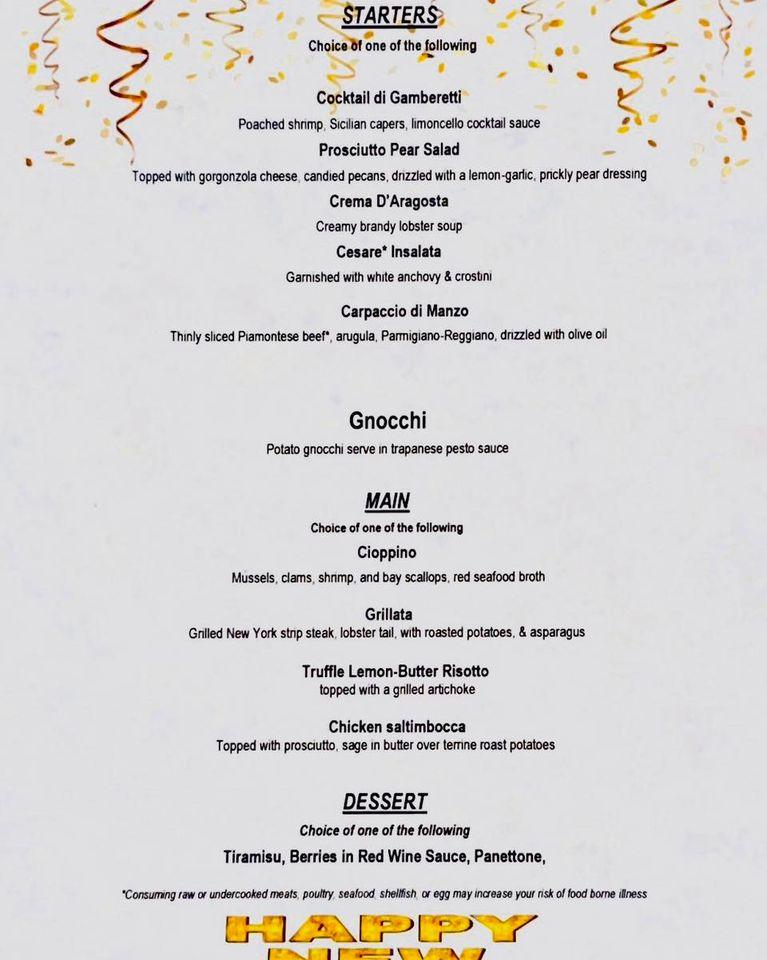 Menu at Moscato Italian Restaurant, Camp Verde