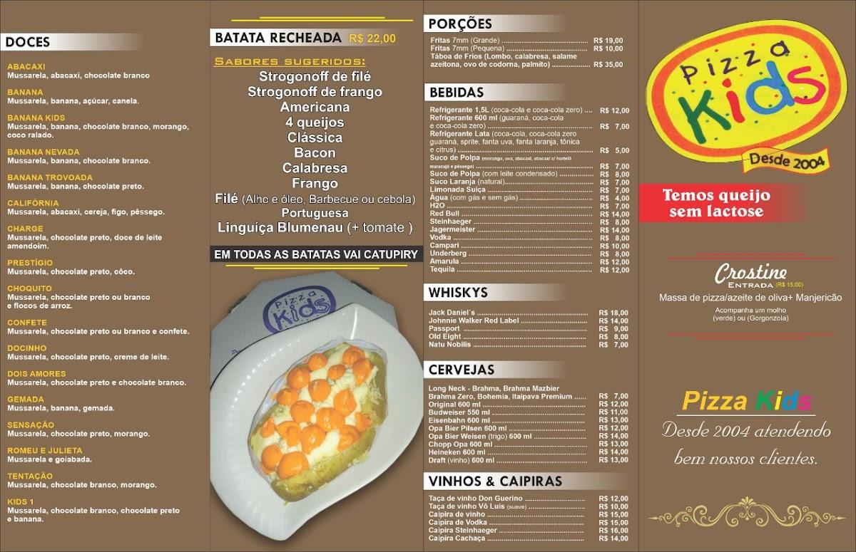 Menu em Pizza kids pizzaria, Rio do Sul