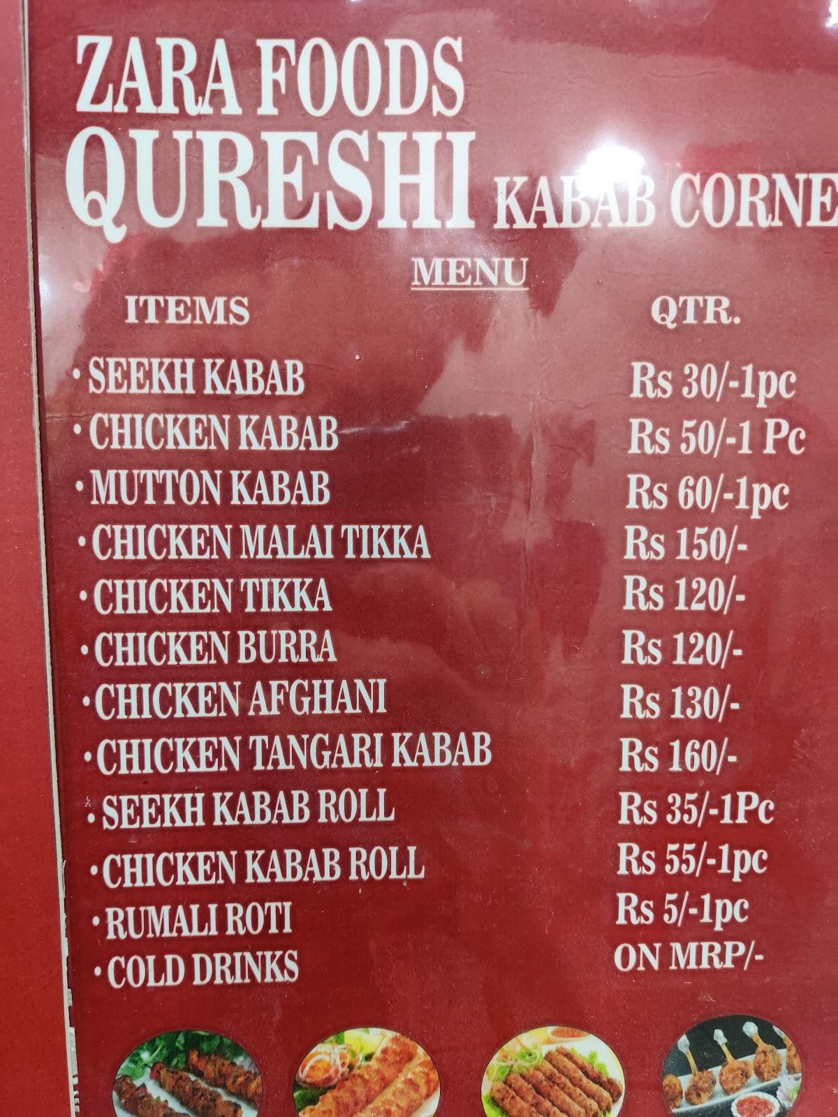 Menu at Abdul Ghani Qureshi Kabab Corner, New Delhi, A17