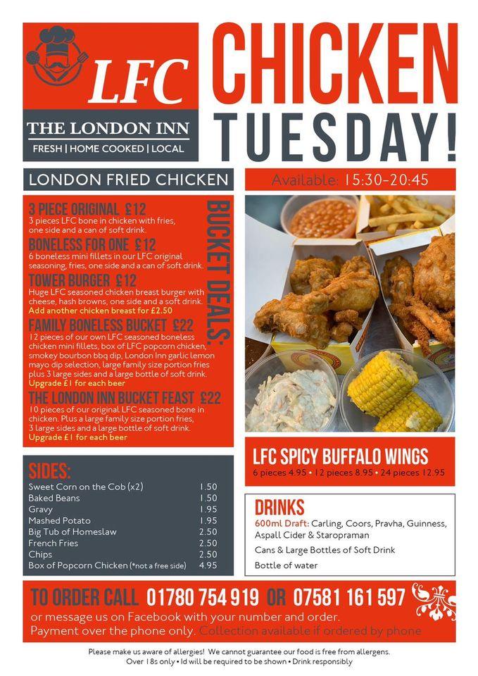 Menu at The London Inn pub & bar, Stamford