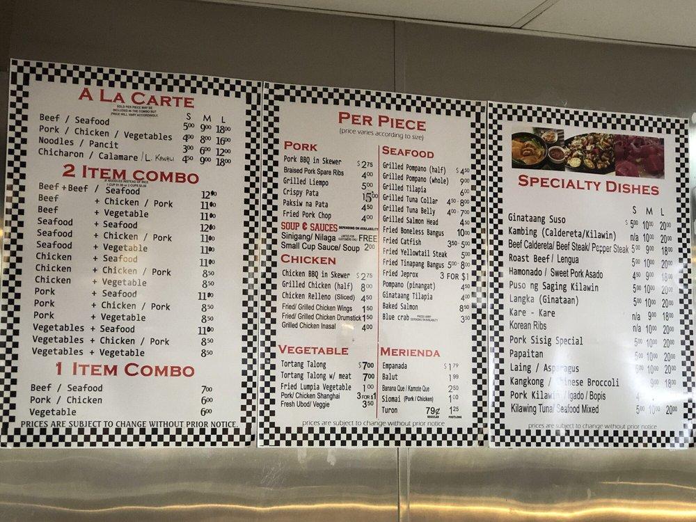 Menu at American Ranch & Seafood Market (Mga Lutong Bahay) restaurant ...