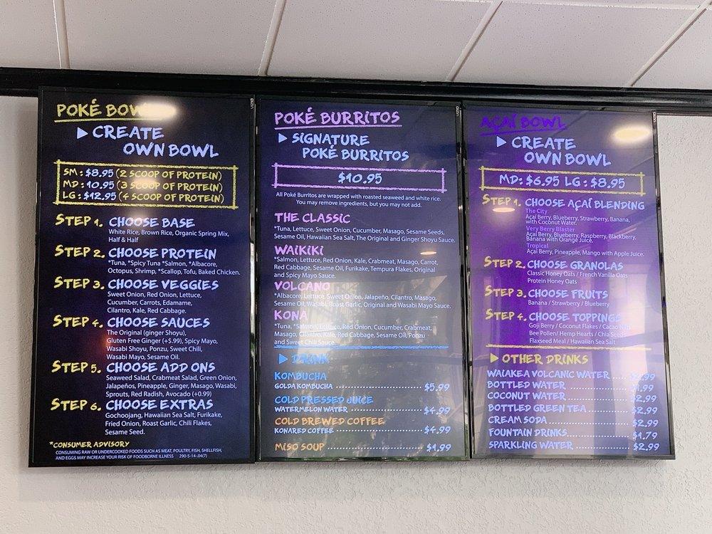 Menu at POKE CITY restaurant, Atlanta, 2221 Peachtree Rd NE
