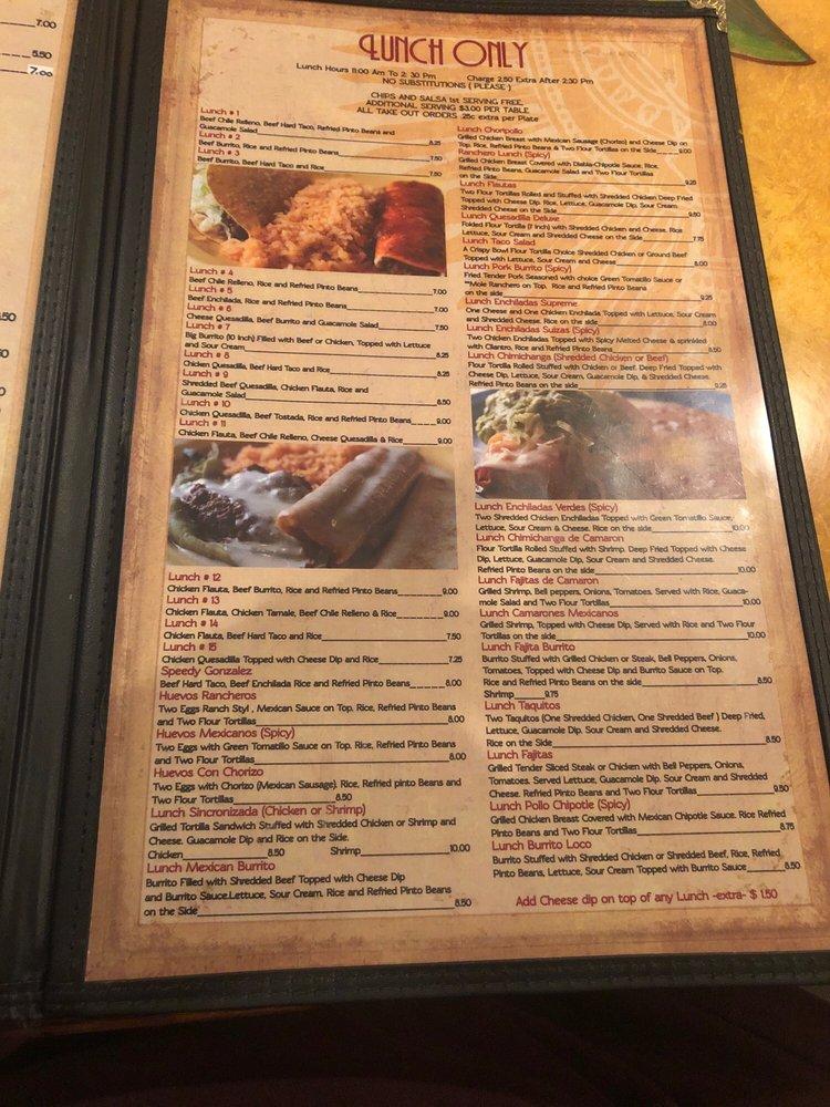 Menu at Rey Azteca New Kensington restaurant, New Kensington, 100 ...