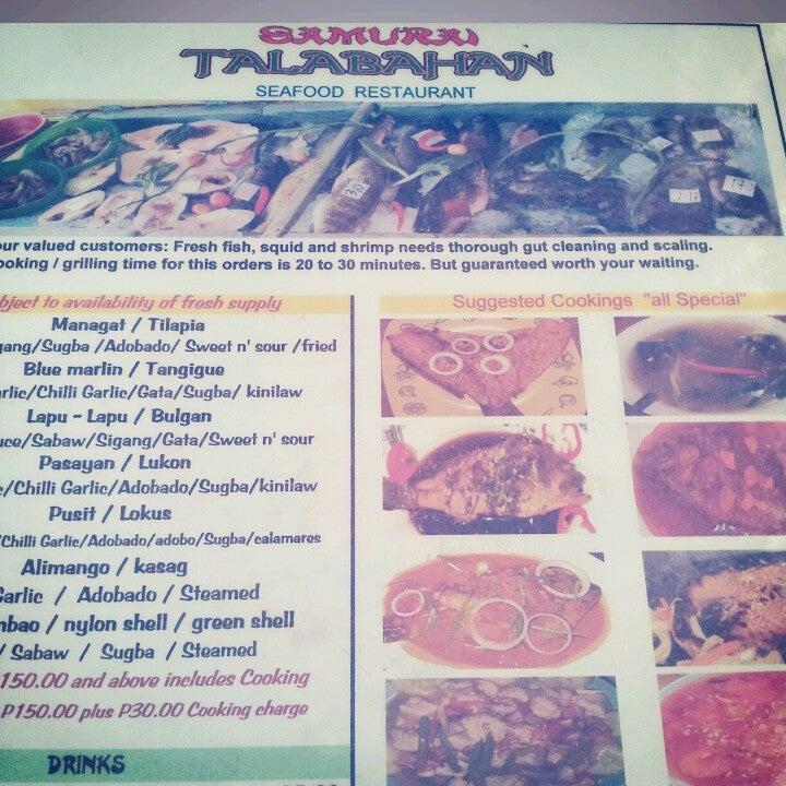 Menu at Samurai Talabahan restaurant, Iloilo City
