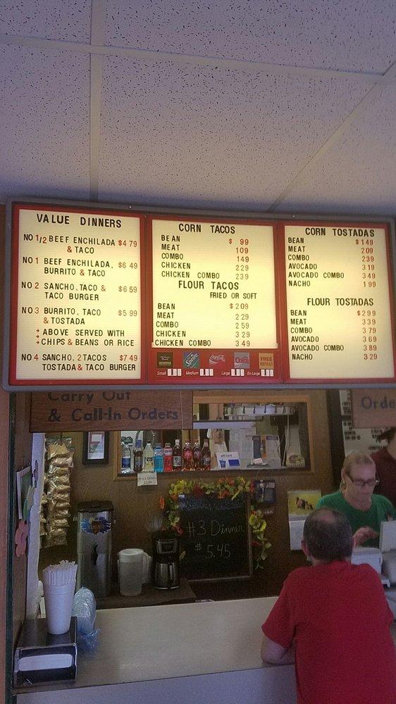 Carta de comida rápida Taco Rio, Wichita, W Douglas Ave