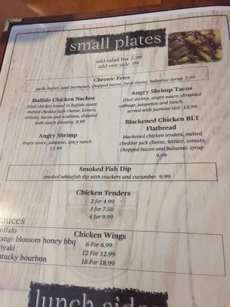 Menu at The Quart House restaurant, LaBelle