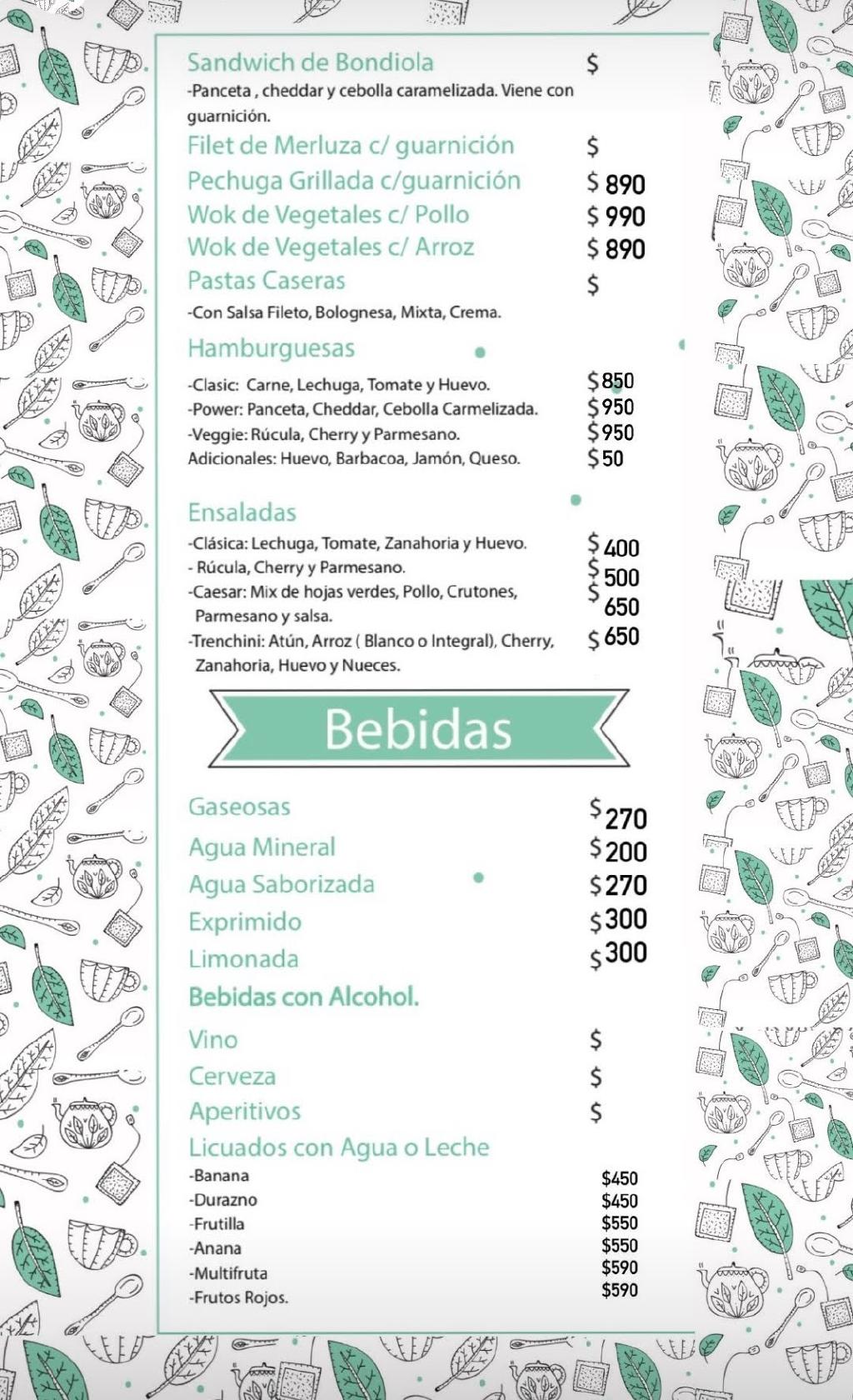 Menu at Trenchini Coffee Shop pub & bar, Mar del Plata